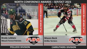 PJHL PLAYER OF THE MONTH: BRODY LEBLANC | Mount Forest Patriots